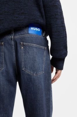 Hugo Regular-fit Dark-blue Stonewashed Denim Jeans