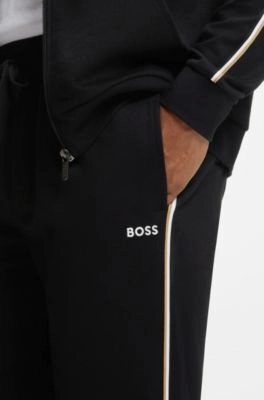 BOSS Cotton Loungewear Bottoms With Signature Stripe Tape