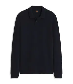 BOSS Cotton-blend Polo Shirt With Waffle-knit Texture