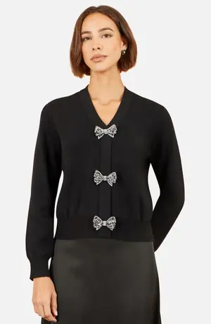 YUMI Sparkle Bow Cardigan