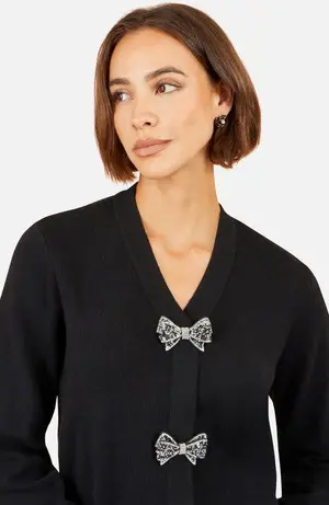 YUMI Sparkle Bow Cardigan