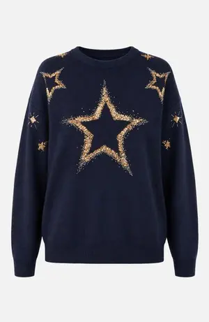 YUMI Star Sequin Relaxed Jumper