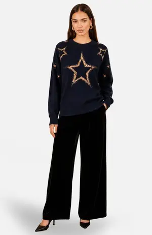 YUMI Star Sequin Relaxed Jumper
