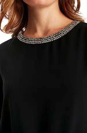 WALLIS Embellished Neck Blouse With Bell Sleeves