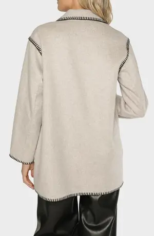 Matty M. Angel Contrast Whipstitch Button Front Jacket