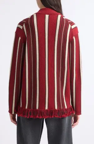 Guest In Residence Handloom Striped Cashmere & Wool Cardigan