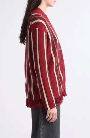 Guest In Residence Handloom Striped Cashmere & Wool Cardigan