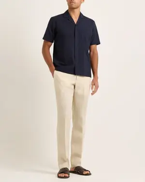 Orlebar Brown Maitan Seersucker Relaxed-fit Shirt - Night Iris