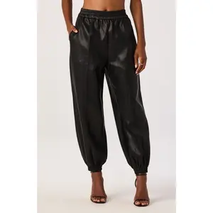 Astr The Label Adity Faux Leather Pants - Black