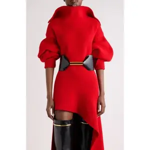 Givenchy High Neck Slashed Knit Minidress