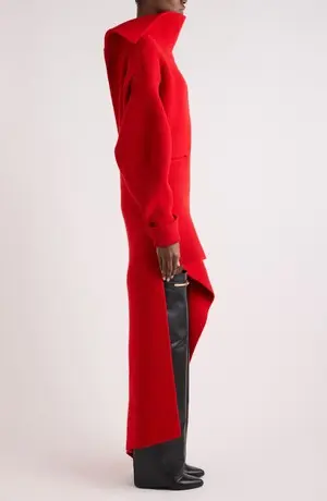 Givenchy High Neck Slashed Knit Minidress