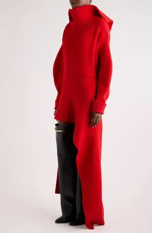 Givenchy High Neck Slashed Knit Minidress
