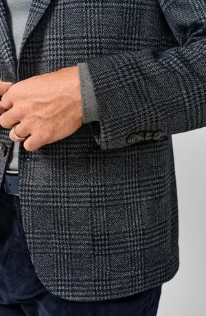 David Donahue Glen Plaid Stretch Sport Coat