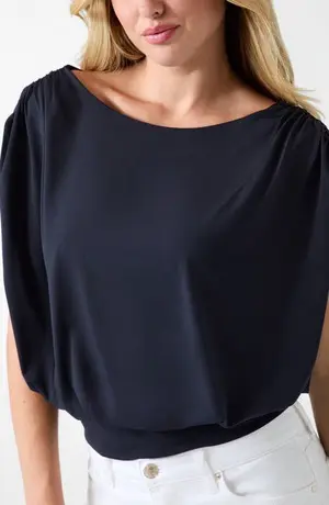 Guess Aundrea Draped Knit Top - Open Blue