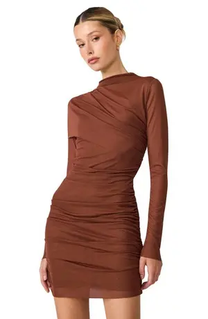 Steve Madden Catrina Ruched Mockneck Minidress