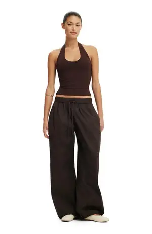 COTTON ON Everyday Smooth Scoop Halter - Dark Oak