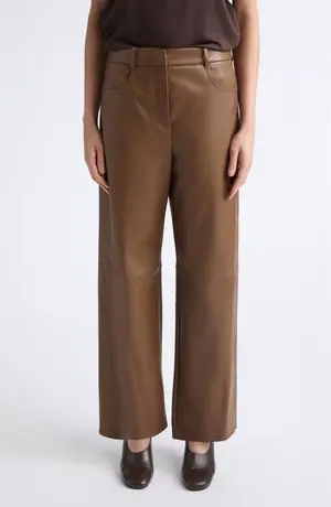 Max Mara Sospiro Straight Leg Faux Leather Pants