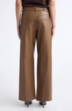 Max Mara Sospiro Straight Leg Faux Leather Pants