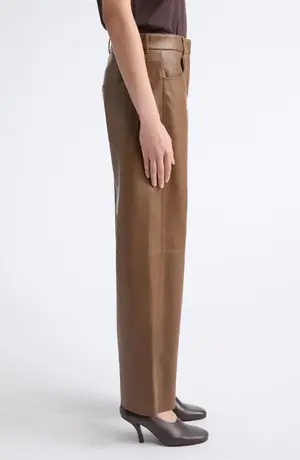 Max Mara Sospiro Straight Leg Faux Leather Pants
