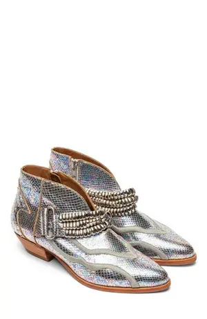 CLARA BARCELO Skill Before Strength Ankle Boots - Metallic