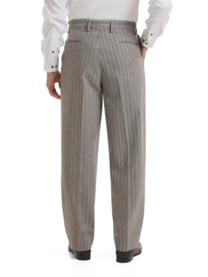 PAUL FREDRICK Finished Pleated Front Pants - Grey