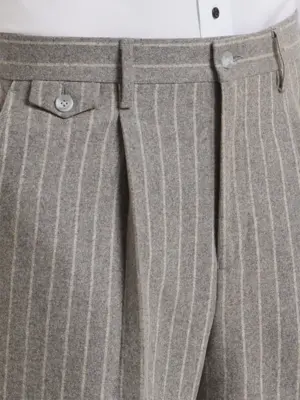 PAUL FREDRICK Finished Pleated Front Pants - Grey