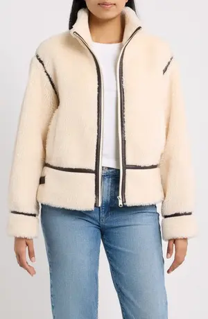 Bernardo Faux Fur Jacket - Cream