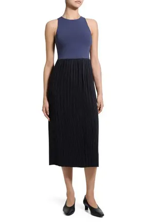 Theory Plisse Satin Tank Dress