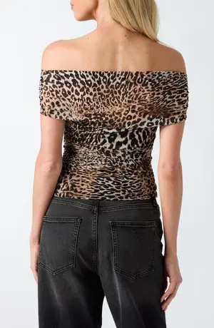 Guess Zuri Shirred Off The Shoulder Top