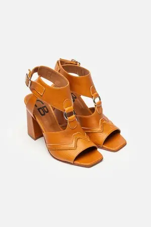 Orange Block Heels