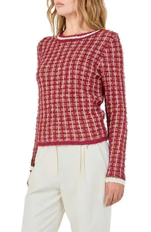 Endless Rose Texture Check Sweater