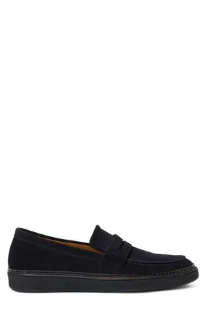 Aquatalia Bucarest Water Repellent Penny Loafer - Navy Suede