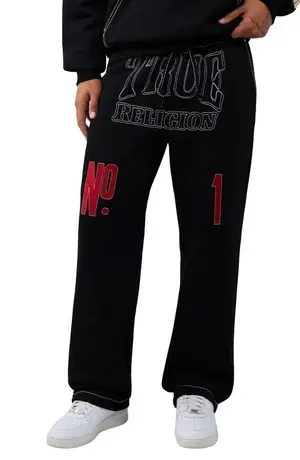 True Religion True No. 1 Big T Sweatpants - Jet Black