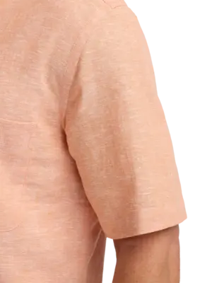 PAUL FREDRICK Linen Blend Solid Casual Shirt - Light Coral