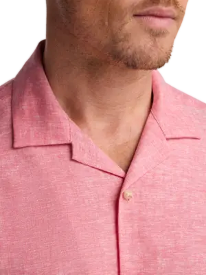 PAUL FREDRICK Linen Blend Solid Casual Shirt