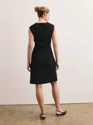 The Fold Sculptural Square Neck Sheath Dress