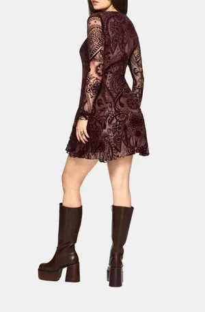 DISTURBIA Loveday Paisley Printed Godet Mini Dress