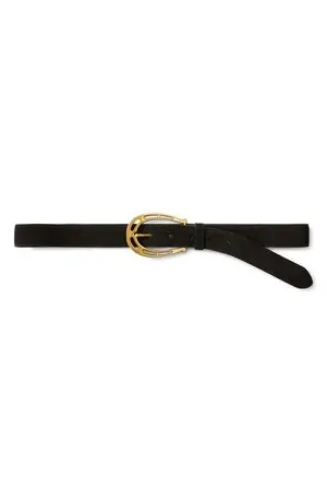 Veronica Beard Suede Horseshoe Belt - Black
