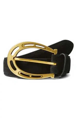 Veronica Beard Suede Horseshoe Belt