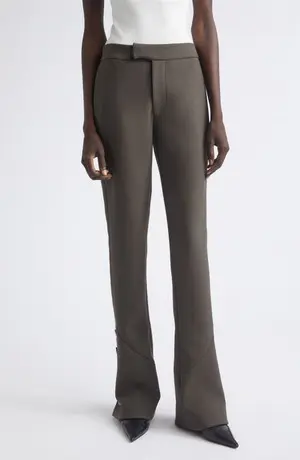 Proenza Schouler Althea Bi-stretch Pants With Button Detail - Earth