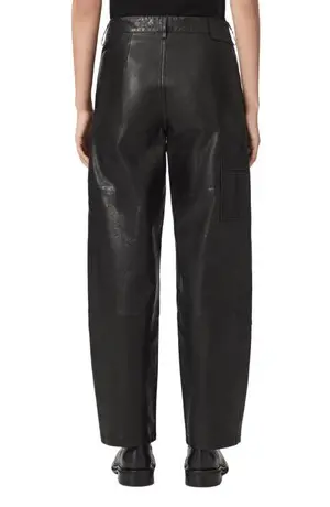 ALLSAINTS Manta Wide Leg Leather Trousers
