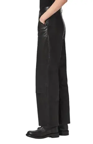 ALLSAINTS Manta Wide Leg Leather Trousers