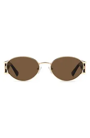 Kurt Geiger Oval Frame Sunglasses - Gold/brown