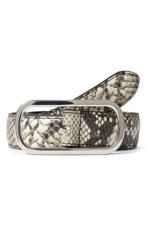 Veronica Beard Snake Embossed Leather Loop Belt