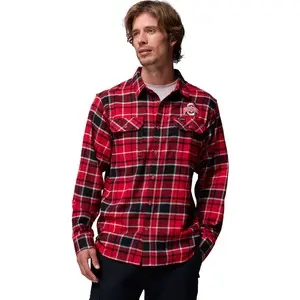 Columbia Ohio State Buckeyes Flare Gun Omni-wick Flannel Long Sleeve Button-up Shirt - Scarlet