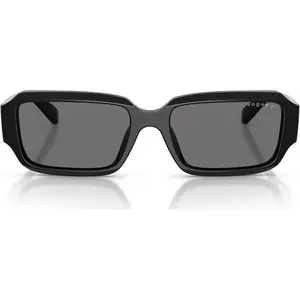 VOGUE Polarized Rectangle Sunglasses - Black/dark Grey Polar