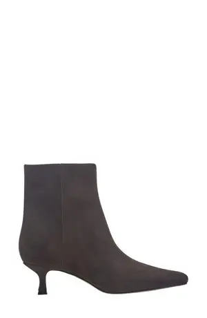 Marc Fisher Kole Square Toe Kitten Heel Bootie - Dark Brown/brown