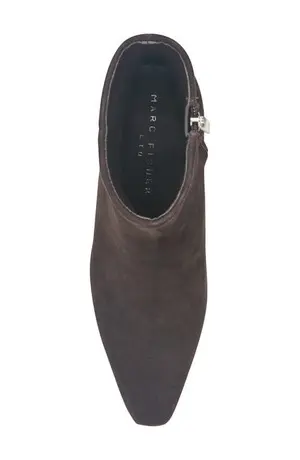 Marc Fisher Kole Square Toe Kitten Heel Bootie - Dark Brown/brown