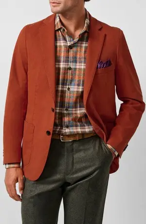 David Donahue Stretch Cotton And Cashmere Sport Coat
