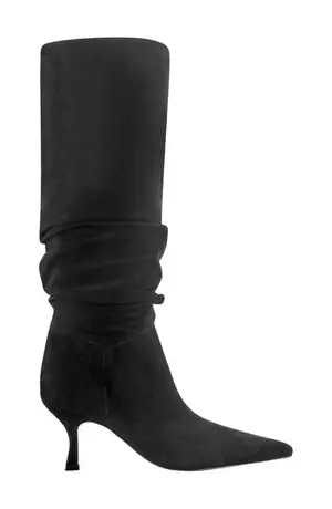 Marc Fisher Vinter Pointed Toe Knee High Boot - Black